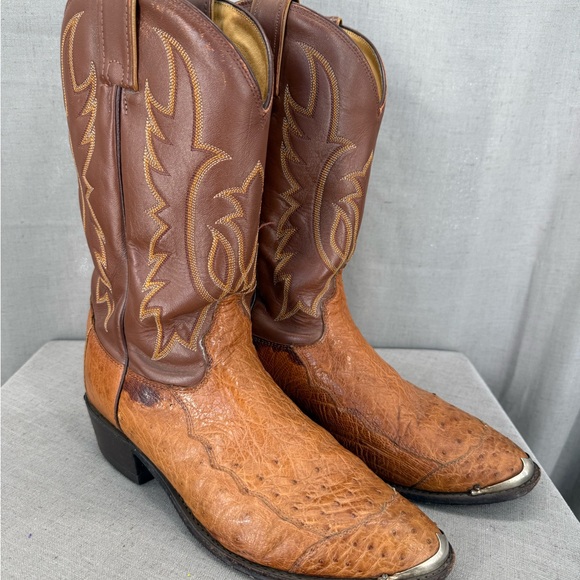 Tony Lama | Shoes | Tony Lama Vintage Ostrich Western Cowboy Boots Men ...